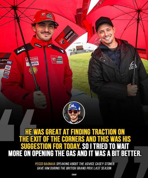 Pecco Bagnaia and Casey Stoner: A Legacy of Mentorship, Technical ...